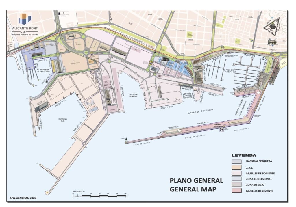 Plano Del Puerto El Puerto Puerto De Alicante